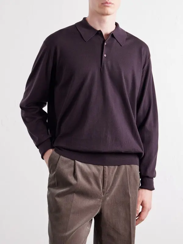 KAPTAIN SUNSHINE Wool And Cotton-blend Polo Shirt
