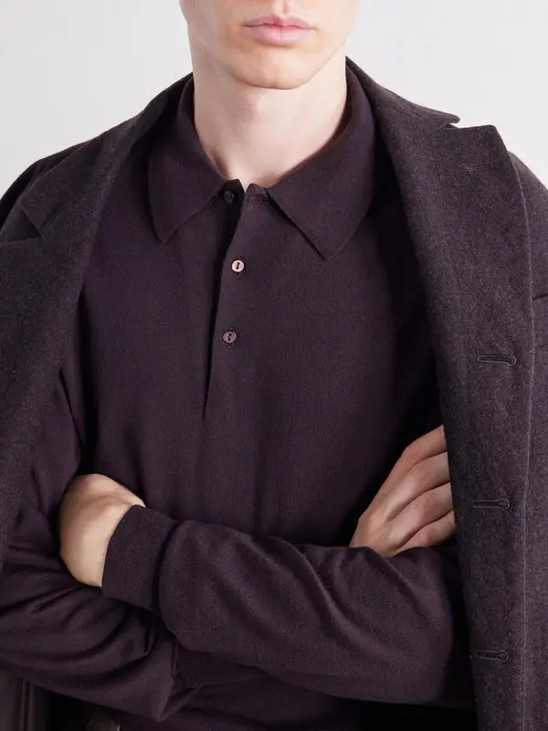 KAPTAIN SUNSHINE Wool And Cotton-blend Polo Shirt