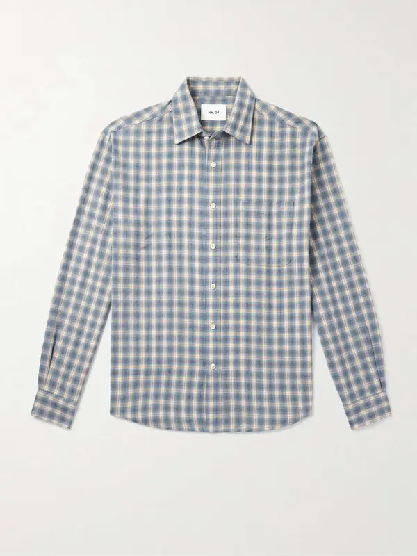 Nn07 Deon 5465 Checked Organic Cotton-flannel Shirt