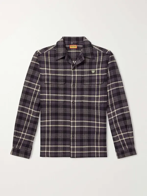 HUMAN MADE Camp-collar Checked Cotton-flannel Shirt