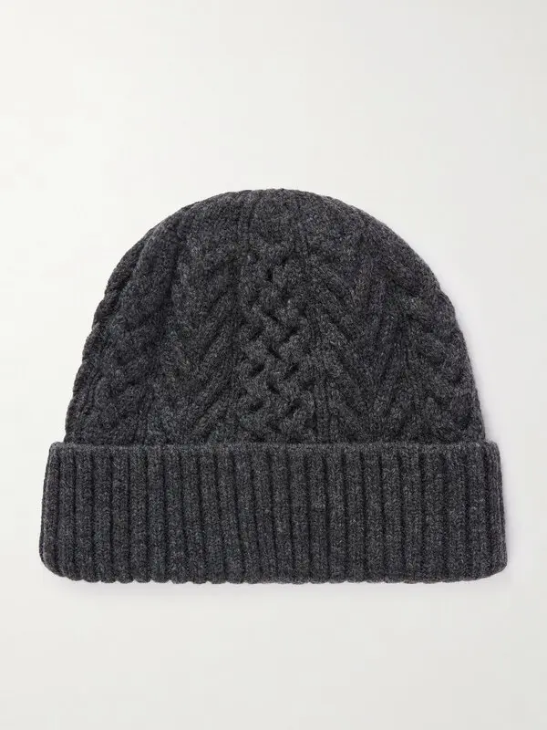 ORSLOW Aran Wool Beanie - Gray