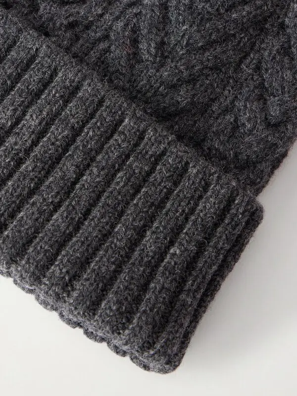 ORSLOW Aran Wool Beanie - Gray
