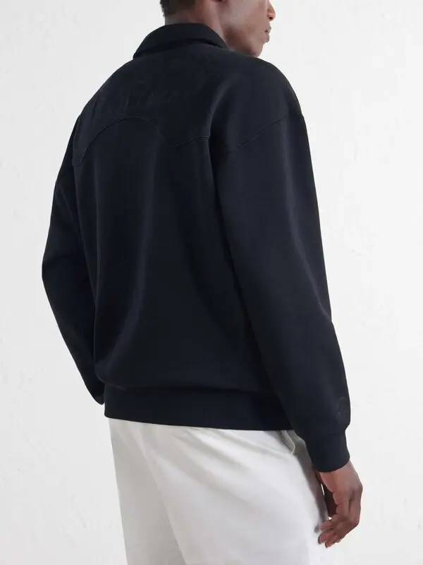Polo Ralph Lauren Mlb Embroidered Cotton-jersey Half-zip Sweatshirt