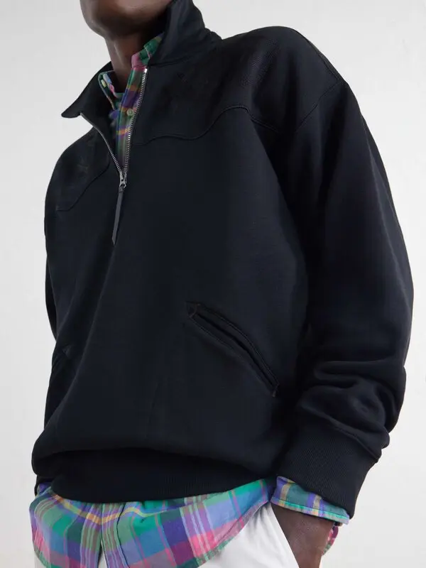 Polo Ralph Lauren Mlb Embroidered Cotton-jersey Half-zip Sweatshirt