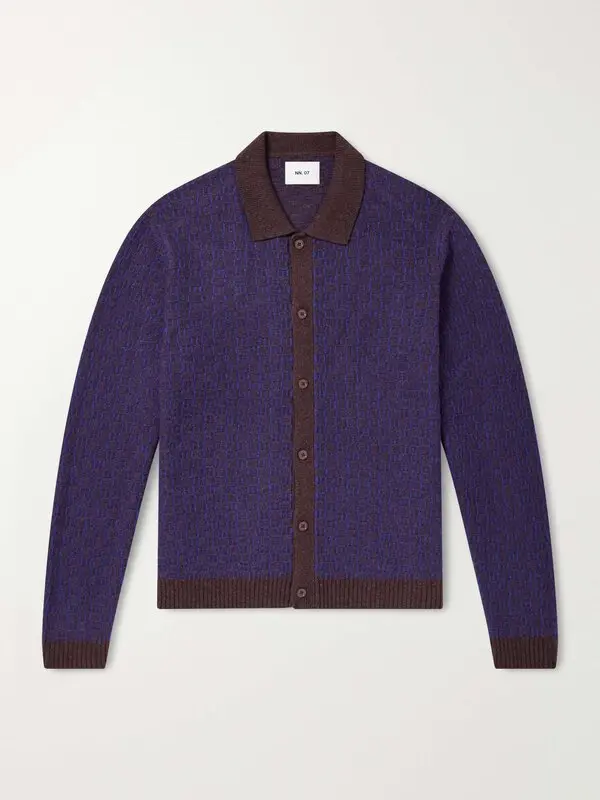 Nn07 Thor 60004 Checked Wool-blend Cardigan