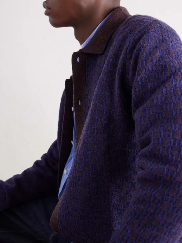 Nn07 Thor 60004 Checked Wool-blend Cardigan