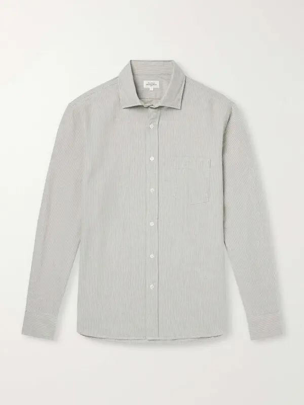 Hartford Paul Striped Cotton-flannel Shirt