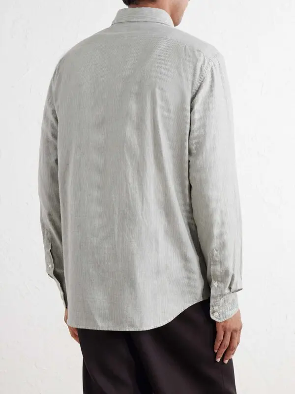 Hartford Paul Striped Cotton-flannel Shirt