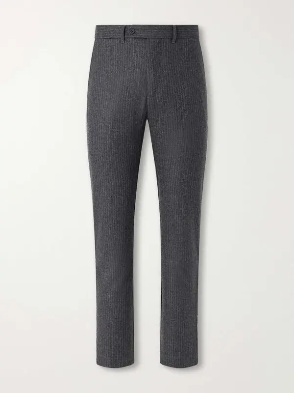 Hartford Taylor Tapered Pinstriped Wool-blend Trousers