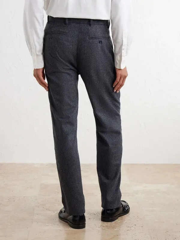 Hartford Taylor Tapered Pinstriped Wool-blend Trousers