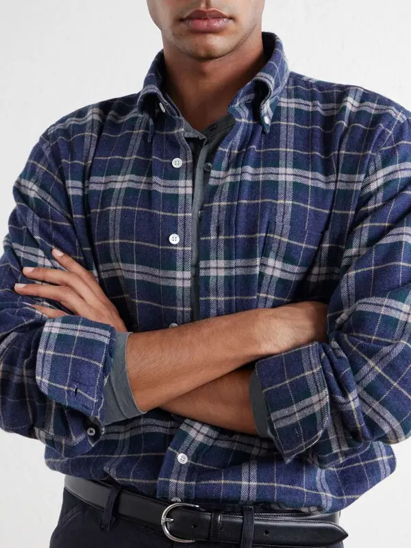 Hartford Checked Cotton-flannel Shirt
