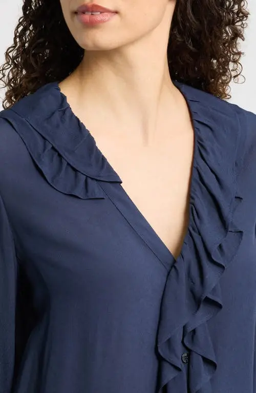 EMME Dancing Ruffle V-neck Top