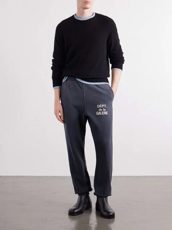 GALLERY DEPT. Logo-embroidered Straight-leg Cotton-jersey Sweatpants