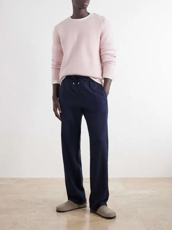 GOD'S TRUE CASHMERE Straight-leg Cashmere-twill Drawstring Trousers