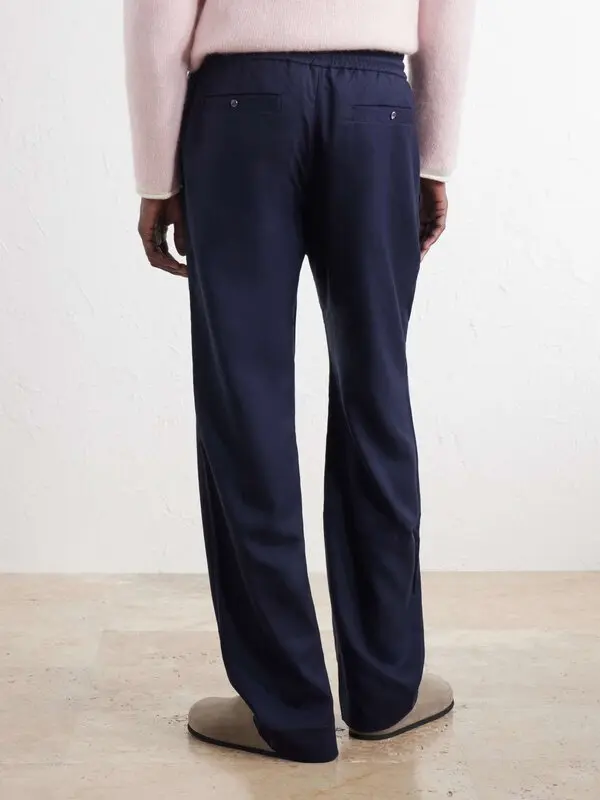 GOD'S TRUE CASHMERE Straight-leg Cashmere-twill Drawstring Trousers