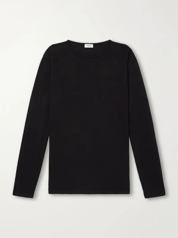 GHIAIA Cotton-jersey T-shirt - Black