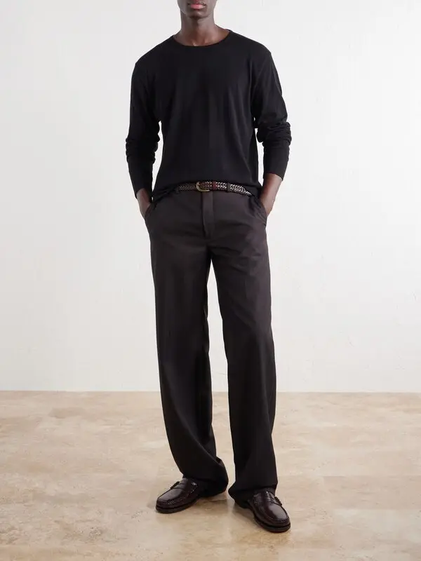GHIAIA Cotton-jersey T-shirt - Black