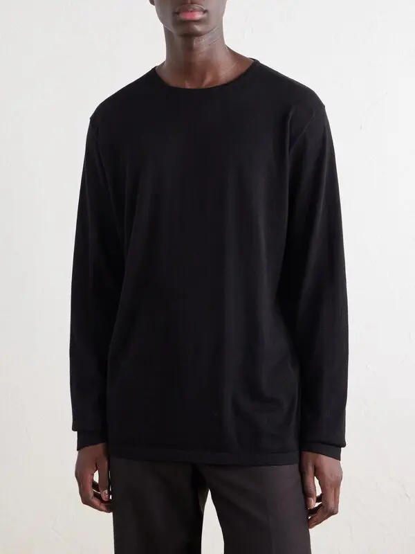 GHIAIA Cotton-jersey T-shirt - Black