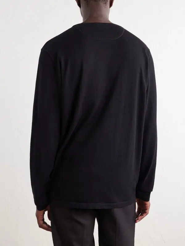 GHIAIA Cotton-jersey T-shirt - Black