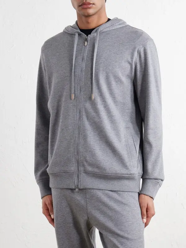 Canali Hooded Cotton-blend Jersey Sweatshirt
