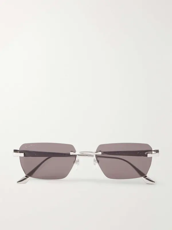 Cartier Motif De Square-frame -tone Titanium Sunglasses