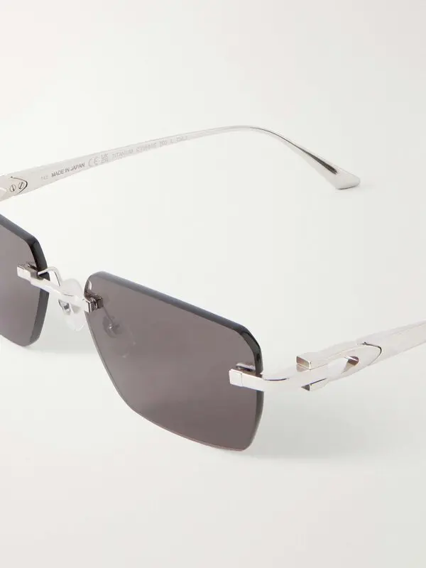 Cartier Motif De Square-frame -tone Titanium Sunglasses