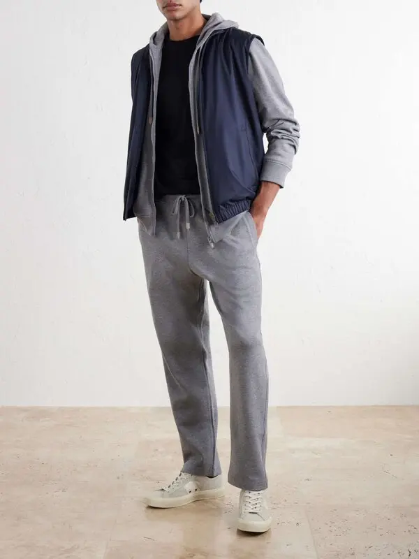 Canali Straight-leg Cotton-blend Jersey Sweatpants