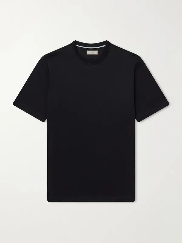 Canali Cotton-jersey T-shirt - Black