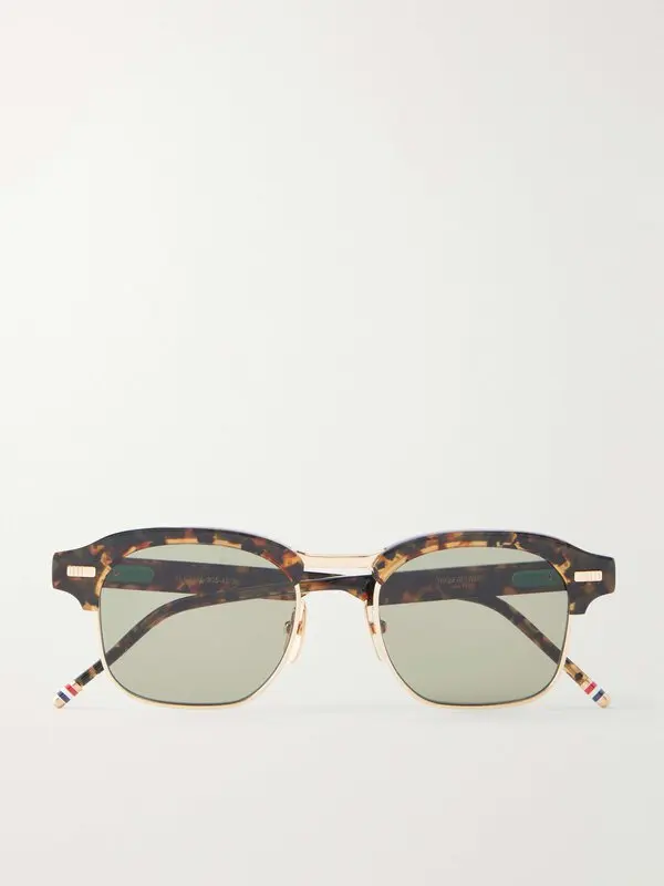 Thom Browne D-frame Acetate And Gold-plated Titanium Sunglasses