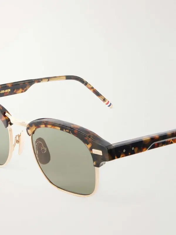 Thom Browne D-frame Acetate And Gold-plated Titanium Sunglasses