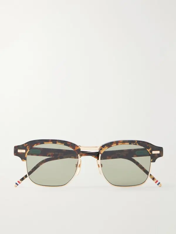 Thom Browne D-frame Acetate And Gold-plated Titanium Sunglasses - Tortoiseshell