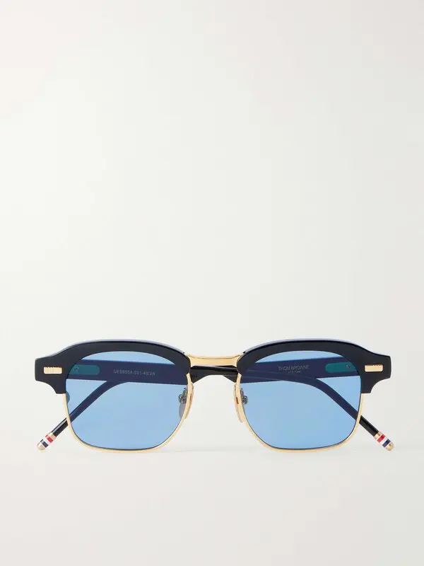 Thom Browne D-frame Acetate And Gold-plated Titanium Sunglasses