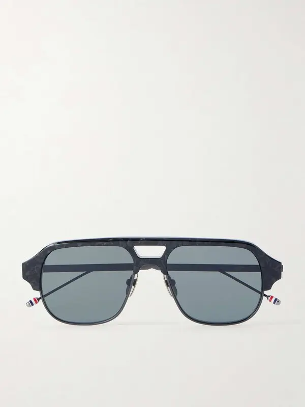 Thom Browne Aviator-style Acetate And Titanium Sunglasses