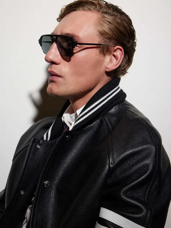 Thom Browne Aviator-style Acetate And Titanium Sunglasses