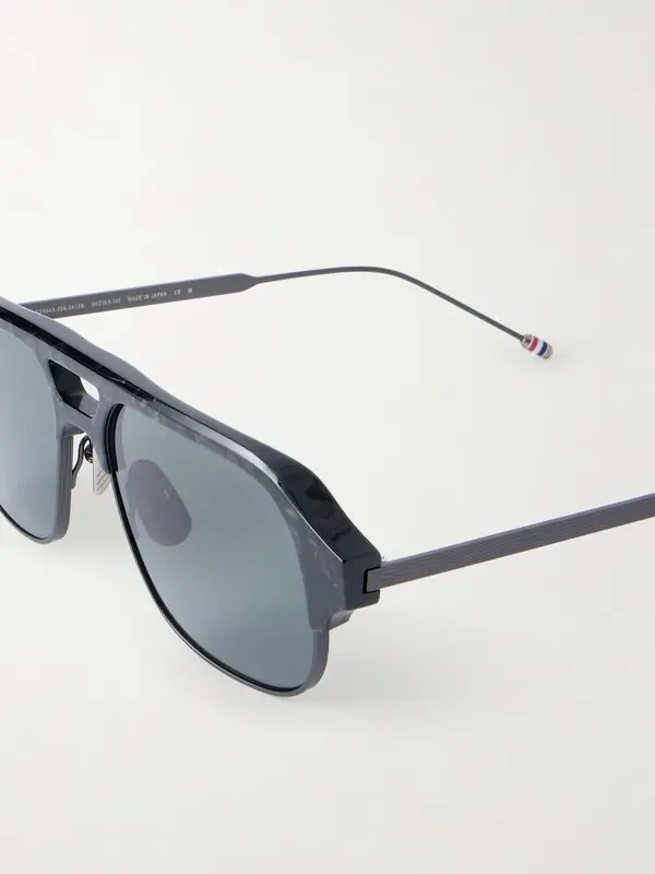 Thom Browne Aviator-style Acetate And Titanium Sunglasses