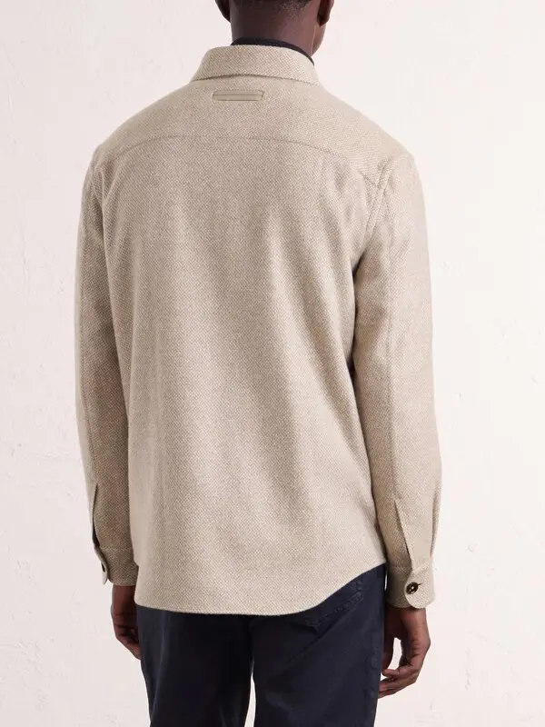 Zegna Cashmere And Silk-blend Twill Overshirt