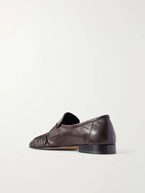 THE ROW Gathered Leather Loafers