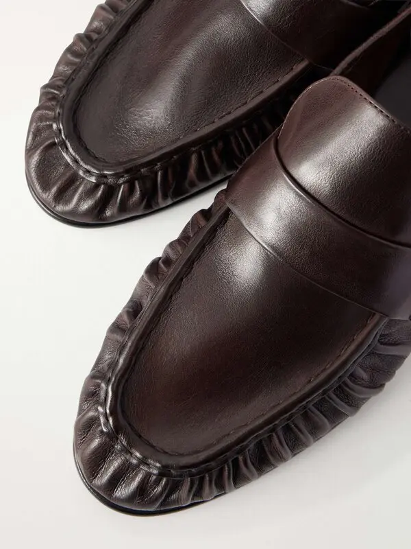 THE ROW Gathered Leather Loafers