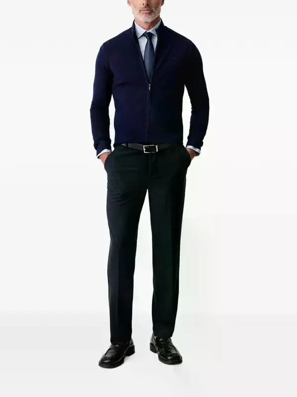 TRUSSARDI Zip-up Textured-knit Cardigan