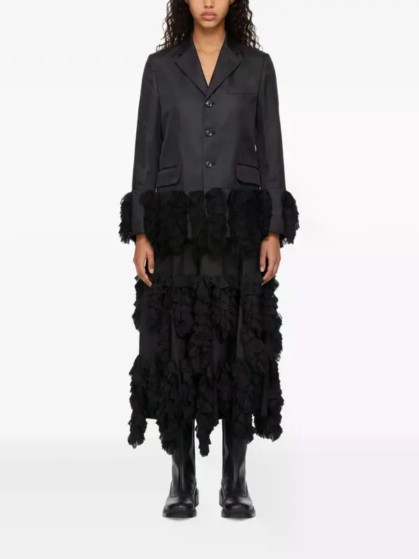 Comme Des Garçons Ruffled Asymmetric Midi Skirt