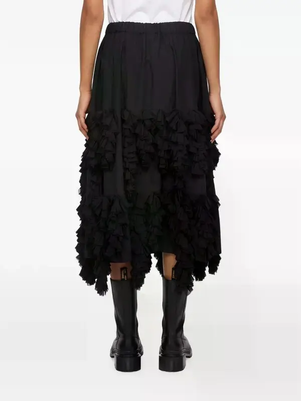 Comme Des Garçons Ruffled Asymmetric Midi Skirt