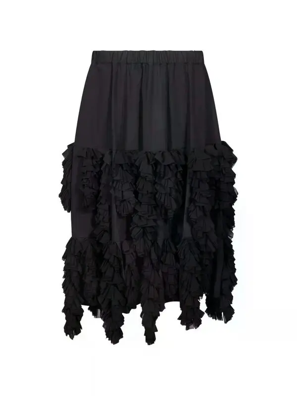 Comme Des Garçons Ruffled Asymmetric Midi Skirt