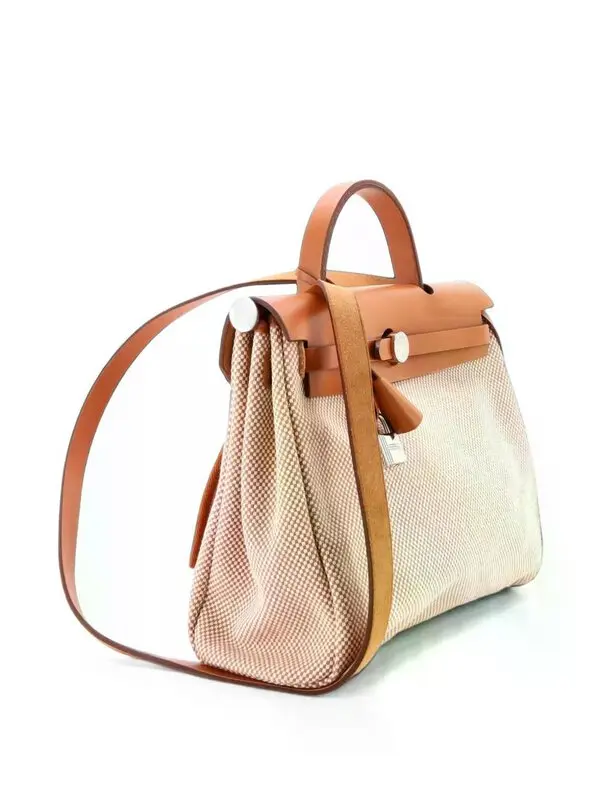 Hermès Herbag Zip Criss Viking Toile And Leather 31 Shoulder Bag - Neutrals