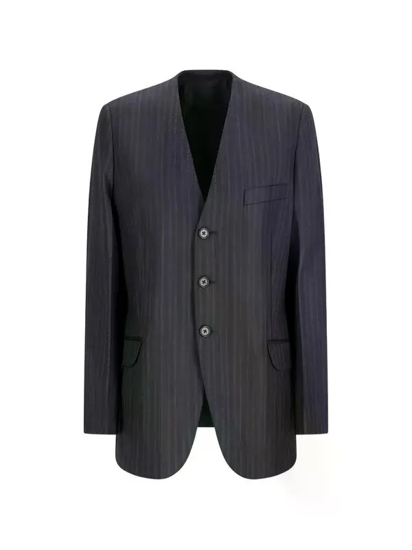 JIL SANDER Pinstripe Collarless Jacket