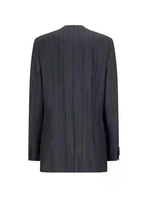 JIL SANDER Pinstripe Collarless Jacket