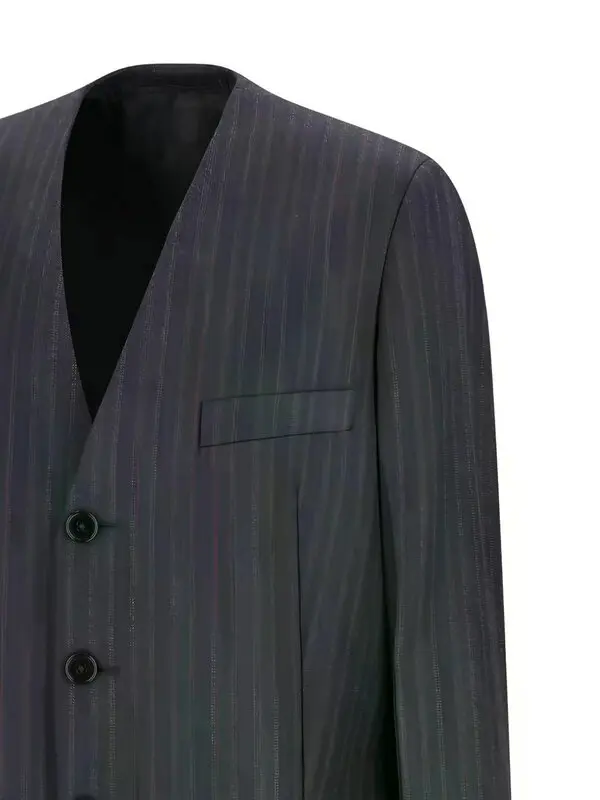 JIL SANDER Pinstripe Collarless Jacket