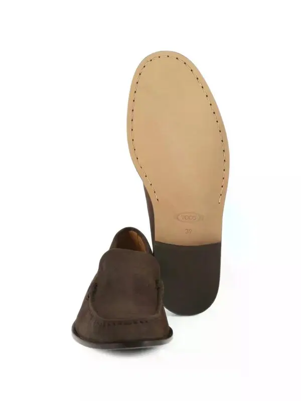 TOD'S Stud-embellished Suede Loafers