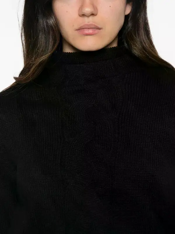 INTRECCI Cable-knit High-neck Sweater