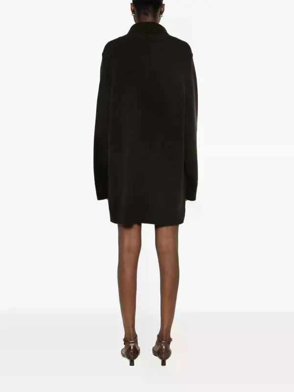Eric Bompard Split-sleeve Mock-neck Mini Dress