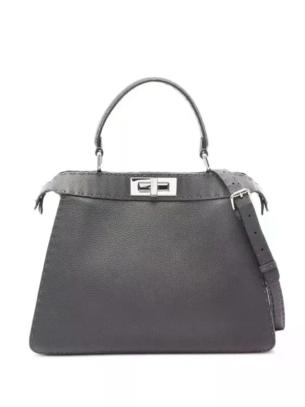 Fendi 2010s Peekaboo Iseeu Selleria Leather Tote Bag - Grey